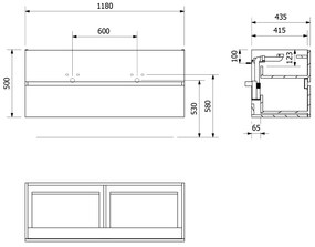 Sapho Sapho, Koupelnový set ODETTA 120, bílá, KSET-058