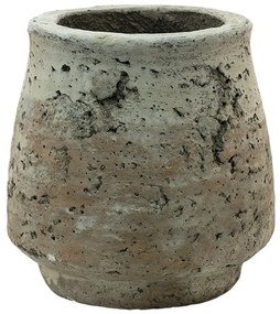 Béžovo-hnědý cementový květináč Mosse - Ø 14*14 cm