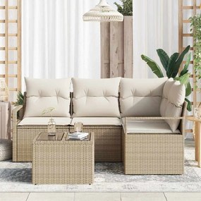 Set pohovek 5 ks Béžová polyratan 3346371