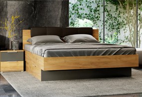 Postel 180x200, měkké čelo s šuplíky (s vložkou) Luna