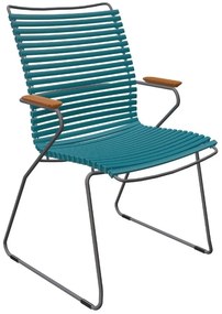 OnaDnes -20% Petrolejově modrá plastová zahradní židle HOUE Click II. s područkami