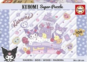 EDUCA Dřevěné puzzle Kuromi / 100 dílků