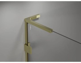 Mexen Lunar, L pravý výklopný pětiúhelníkový sprchový kout 100 x 100 cm, 8mm čiré sklo, zlatý profil, 831L-100P-100L-50-00-P