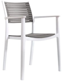 Jídelní židle HERMA (bílá + šedá). 1091683