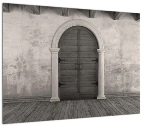 Skleněný obraz - Tajemné dveře (70x50 cm)