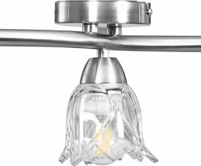 Stropní lampa průhledná skleněná stínidla 3 žárovky E14 tulipán 289230