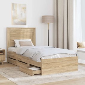 Rám postele se zásuvkou Sonoma dub 75 x 190 cm Inženýrské dřevo 3410215