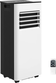 HOMCOM Přenosná klimatizace 3 v 1 9000 BTU Chladicí ventilátor Odvlhčovač 24,1 L/den s dálkovým ovládáním LED displejem 24h časovačem 2 rychlostmi pro
