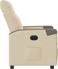 Elektrické polohovací křeslo krémové textil 3324083