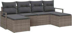 Set pohovek 6 ks Šedá polyratan 3346489