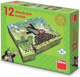DINO Krtek a přátelé / Kubus dřevěné kostky / 12 dílků / od 3 let