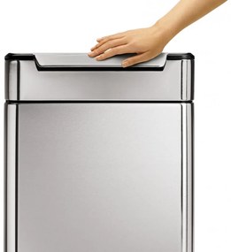 Dotykový odpadkový koš na tříděný odpad, Simplehuman –48l (24/24), hranatý, matná ocel FPP