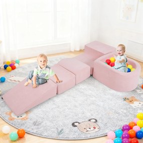 Costway Sada 5 pěnových stavebních bloků s kuličkovou jamkou (koule nejsou