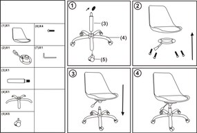 Kancelářská židle ELEN - plast, ekokůže, chrom, černá / šedá