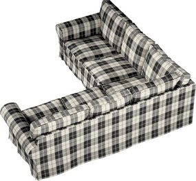 Potah na pohovku IKEA  Ektorp rohová barva černá látka pletený vzor, vzorované
