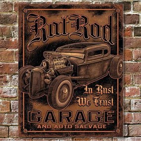 Plechová cedule Rat Rod Garage 32 cm x 40 cm