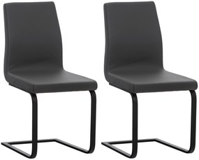 Jídelní židle Gosforth - 2 ks - umělá kůže | šedé