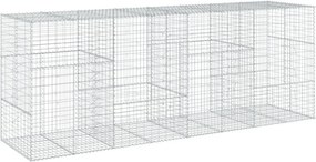 Gabionový koš s víkem 400 x 100 x 150 cm pozinkované železo 3295216