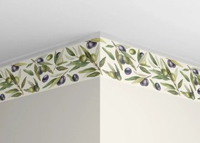 Samolepící bordura na zeď Olivová Ratolest Na Bílé | 5 m x 13.8 cm | DWB8519