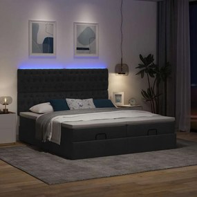 Osmanský rám postele s matrací černý 200x200cm textil 3314571