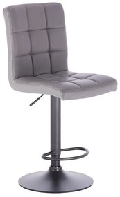 Barová židle TOLEDO na černé podstavě - šedá