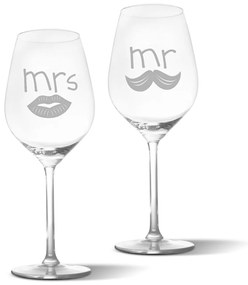 Sablio Skleničky na víno Mr. a mrs.: 2 x 49 cl