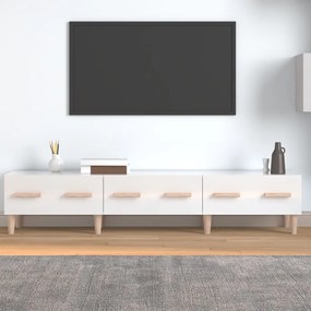 TV skříňka bílá vysoký lesk 150 x 34,5 x 30 cm kompozitní dřevo - Default Title