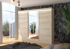 Posuvná skříň se zrcadlem a LED osvětlením SALTO 250