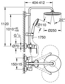 GROHE 26679001 - Sprchový systém VITALIO START 250 390 mm lesklý chrom