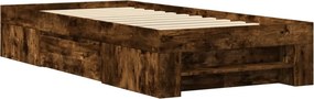 Rám postele bez matrace kouřový dub 75x190 cm kompozitní dřevo 3295531