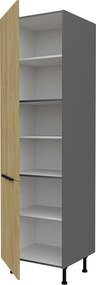 CREMONA ac | vysoká skříňka 60 DK-215 2F potravinová s policemi | 60 cm | antracit/cremona