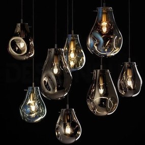Toolight Amber, závěsné stropní svítidlo 1xE27 APP328-1CP, zlatá, OSW-00670