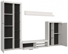 Obývací stěna Rumba + komoda 2F | 270 cm + 97,2 cm | bílá
