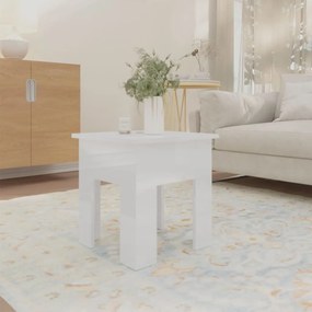 Konferenční stolek bílý vysoký lesk 40 x 40 x 42 cm dřevotříska - Default Title