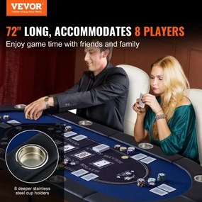 Skládací pokerový stůl pro 8 hráčů, Blackjack Texas Holdem s polstrovanými