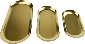Sinsay - Sada zlatých servírovacích táců 3 pack - zlatá