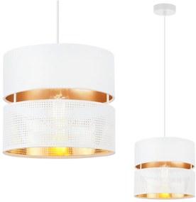 Závěsné svítidlo Asti, 1x PVC/bílé textilní stínítko, (fi 20cm), g, w