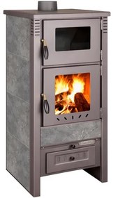 Krbová kamna Pro TAURUS Ceramic, šedá, 12 kW, 120 mm, s pečící troubou