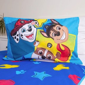 Modré bavlněné dětské povlečení do postýlky 100x135 cm Paw Patrol "Pawsome days ahead" – Jerry Fabrics