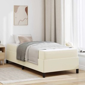 Rám postele s matrací Krémová 90 x 190 cm textil 3398976