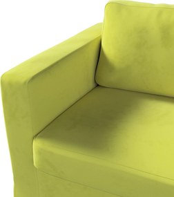 Potah na pohovku IKEA  Karlstad 3-místná, nerozkládací, dlouhý barva zelená látka lesklé, sametová