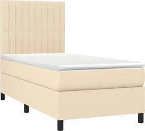 Box spring postel s matrací krémová 100 x 200 cm textil 3141918