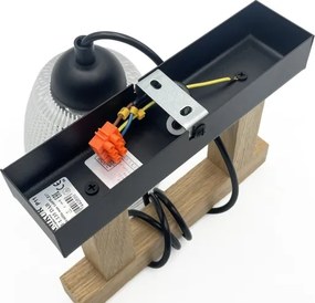 Lustr na lanku LEANDRA 1xE27/15W/230V dub/černá