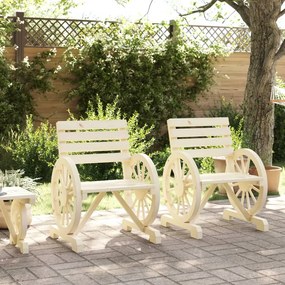 Zahradní židle 2 ks 58 x 58 x 78,5 cm masivní jedlové dřevo - Default Title