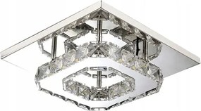 Toolight - Křišťálová hranatá stropní lampa Glamour 8W neutrální barva APP406-C, chromová, OSW-65004