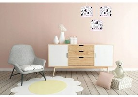 Dětské závěsné svítidlo Minnie, 3x textilní stínítko se vzorem,
