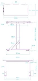 Herní stůl ULTRADESK IRON  - 132 cm, nastavitelná výška podsvícený, černý