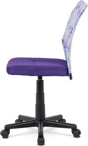 Autronic Dětská židle KA-2325 PUR, fialová mesh, síťovina motiv/černý plast