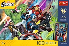 TREFL Puzzle Premium Plus Kids Avengers: Síla a moc / 100 dílků / 41 x