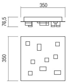 Redo 01-2014 stropní LED svítidlo Pixel pískově bílé, 27W, 3000K, 35cm